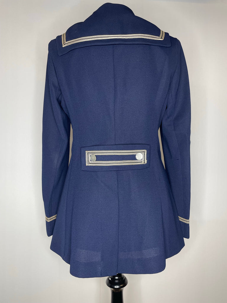 Vintage 1960s Navy Blue Mod Double Breasted Sailor Jacket - UK 10 ...