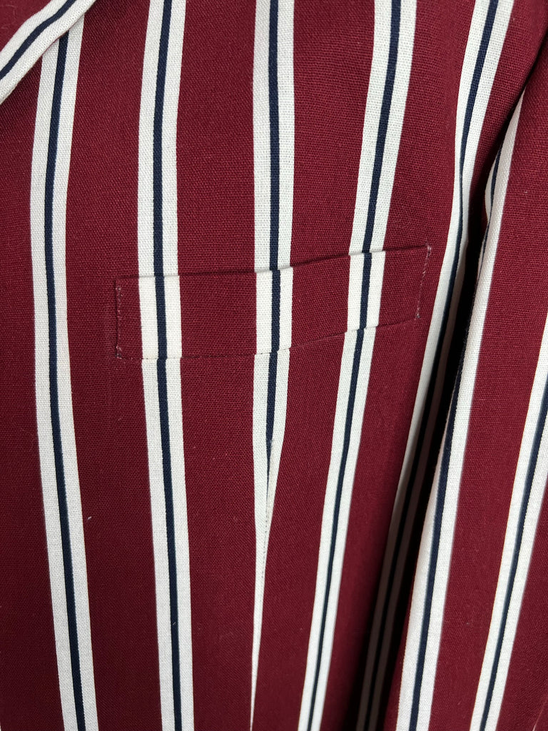 1960s Mod Style Tailor Made Striped Boating Blazer in Burgundy and ...