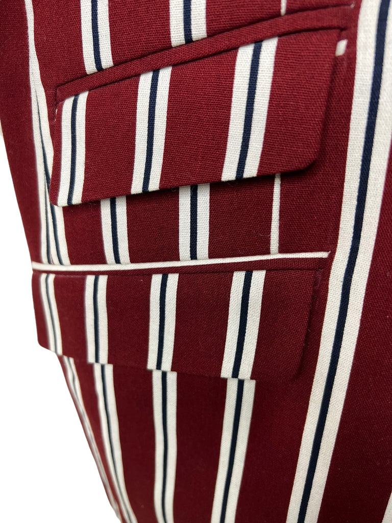 1960s Mod Style Tailor Made Striped Boating Blazer in Burgundy and ...