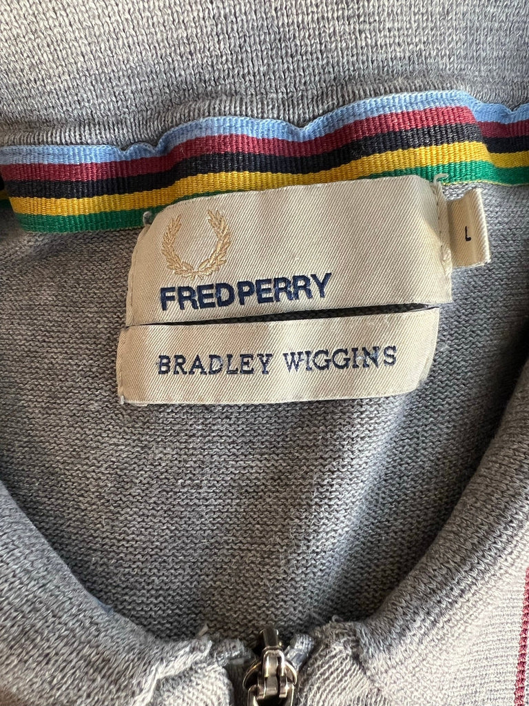 Fred Perry X Bradley Wiggins Cycling Polo Top in Grey with Burgundy ...