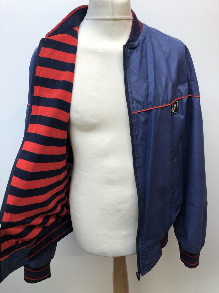 Fred Perry 1980s Lightweight Jacket in Blue - Size L - Mens Vintage ...